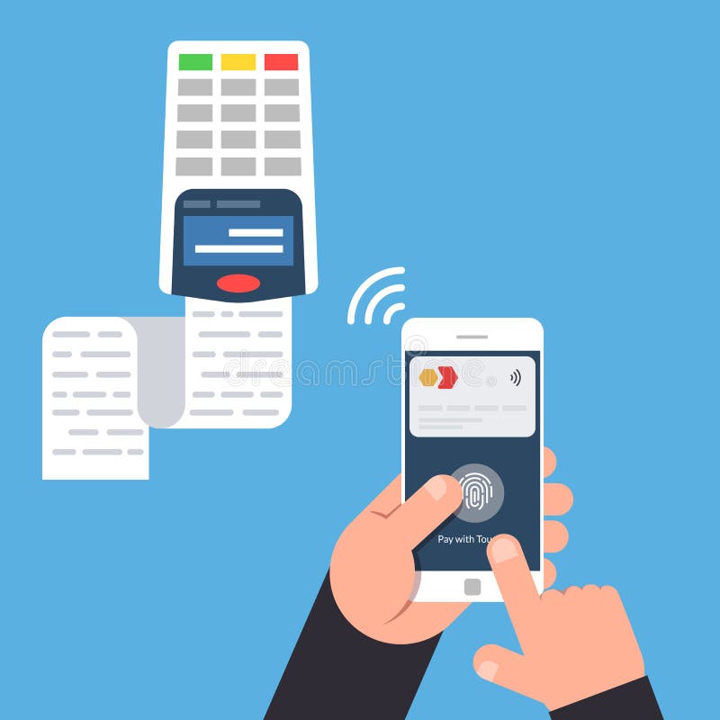 Non-contact Payment Method Using a Mobile Phone. NFC Stock Vector ...