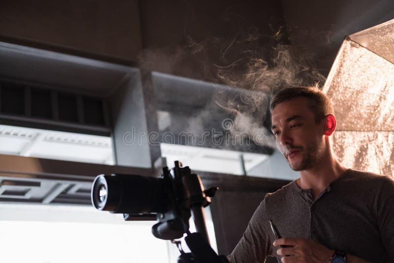 The Process of Photo Shooting in Studio Stock Photo - Image of lamp ...