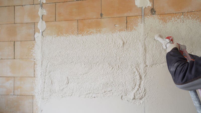 The Process of Automatically Applying Plaster. the Process of ...