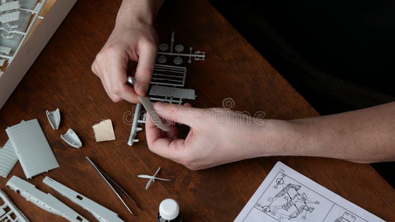 Process of the Plastic Model Pieces Buffing As a Stage of Model ...