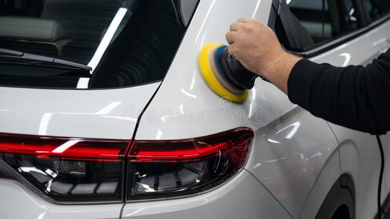 Process of Polishing White Car Body Surface Using Orbital Polishing ...