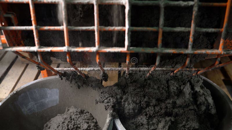 The Process of Pouring a Foundation Manually. the Solution is Poured ...