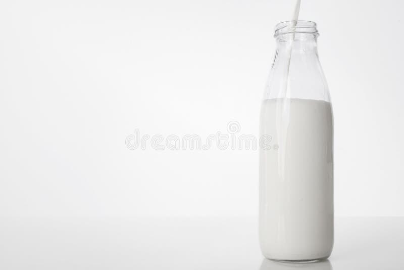 Natural Organic Milk Product in the Bottle. Stock Photo - Image of food ...