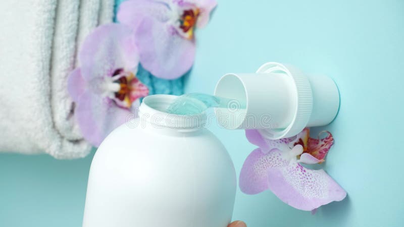 The Process of Pouring Natural Eco Gel Liquid Laundry Detergent from ...