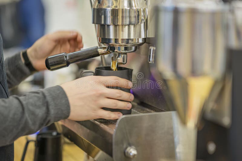 Process of Preparation Author Coffee Machine on Espresso Machine for ...