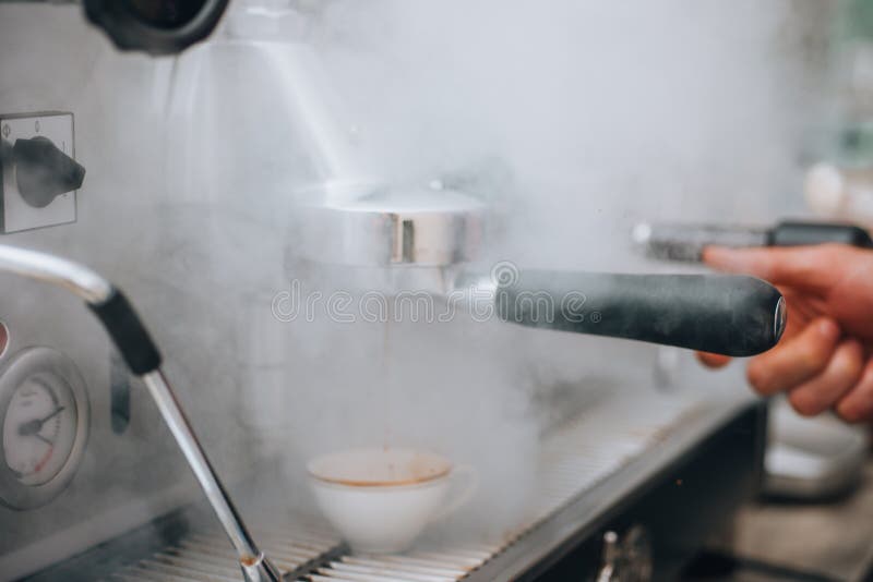 Process of Preparation of Coffee, a Closeup Stock Photo - Image of ...