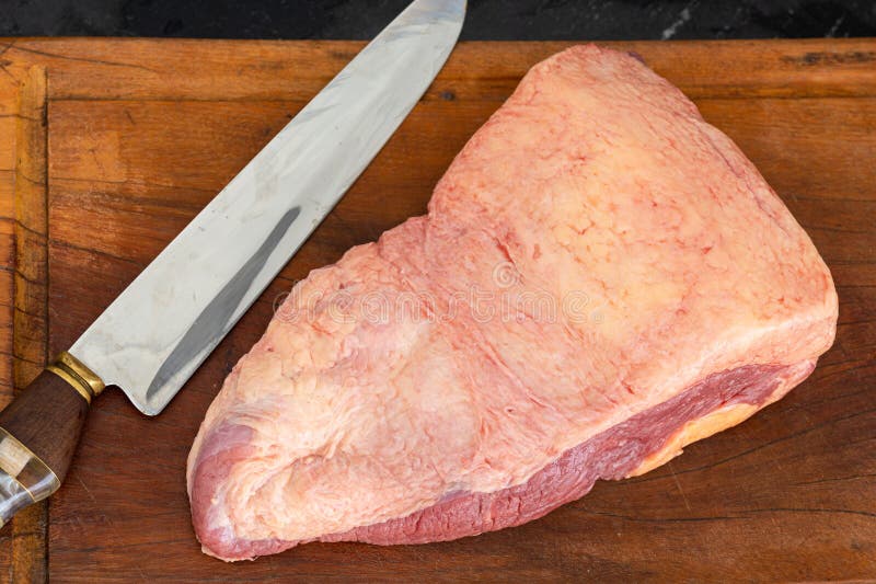 Process of Preparing Brisket Meat for a Barbecue Party Stock Image ...