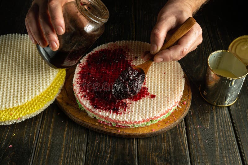 The Process of Preparing a Culinary Dish or Cake by the Hands of a Chef ...