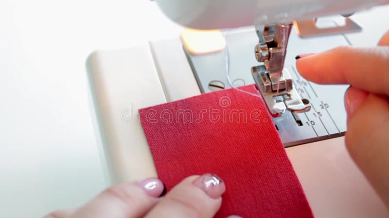 The Process of Preparing the Fabric Details for Sewing on a Sewing ...