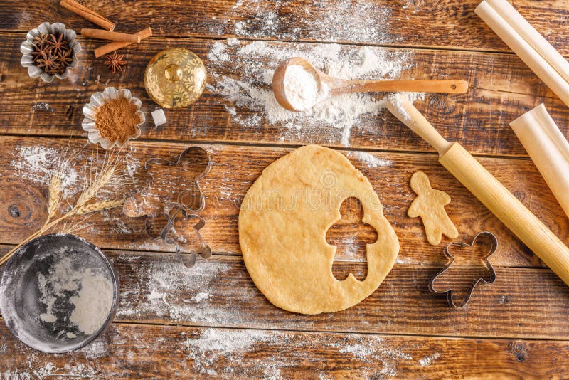 The Process of Preparing Figured Cookies in the Form of Little Men ...
