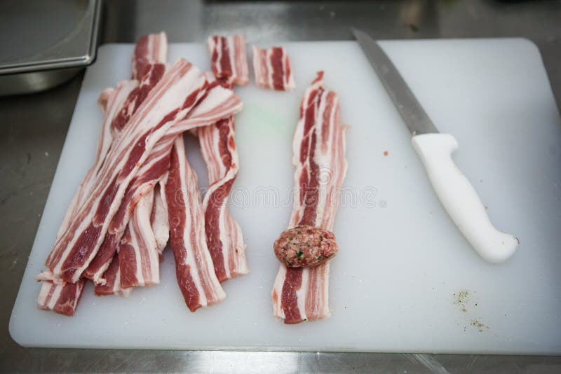 The Process of Preparing Meat Products. Stock Image - Image of dish ...