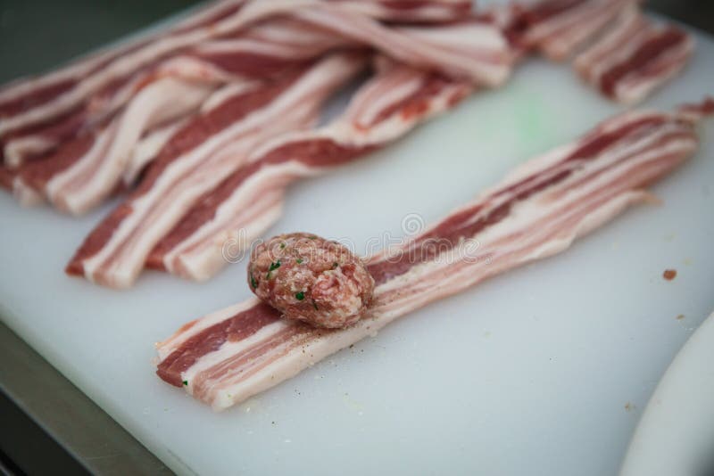 The Process of Preparing Meat Products. Stock Photo - Image of hand ...