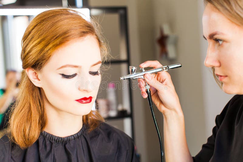 Process of Preparing a Model for the Shooting. Stock Image - Image of ...