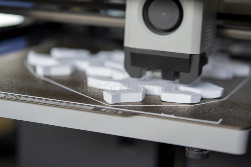 Process of Printing on 3D Printer. 3D Printer Creating Model from ...