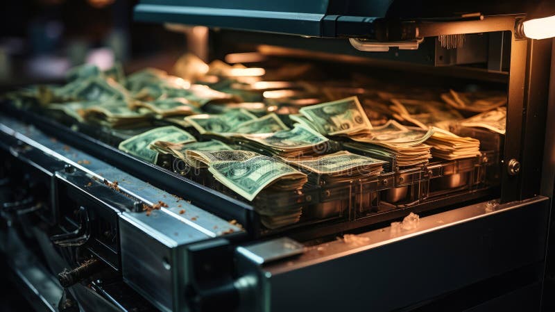 Process of Printing Dollar Banknotes. Printing Machine. Generative AI ...