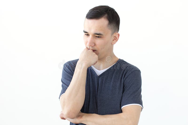 Process, Problem, People Concept - Young Man Thinking about Problem ...