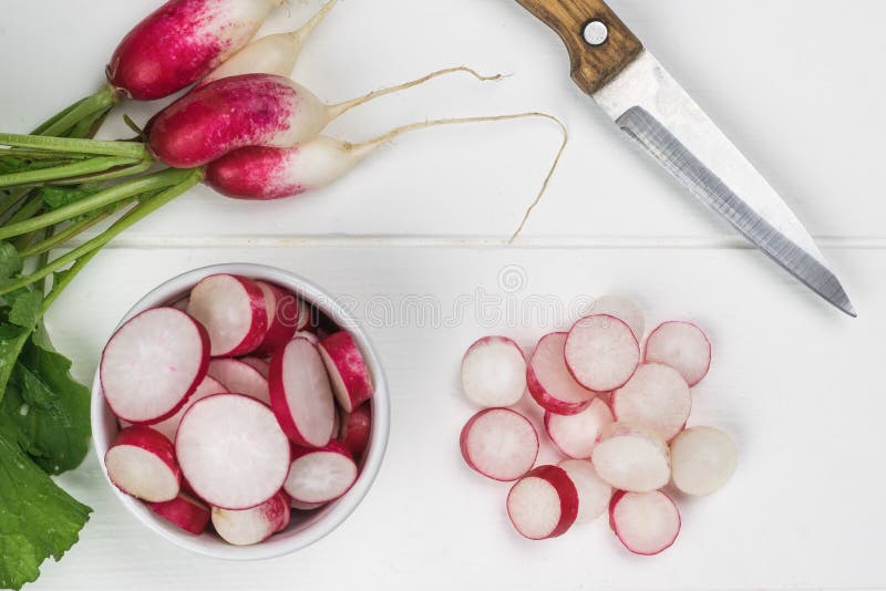 The Process of Processing a Fresh Radish Crop Stock Photo - Image of ...