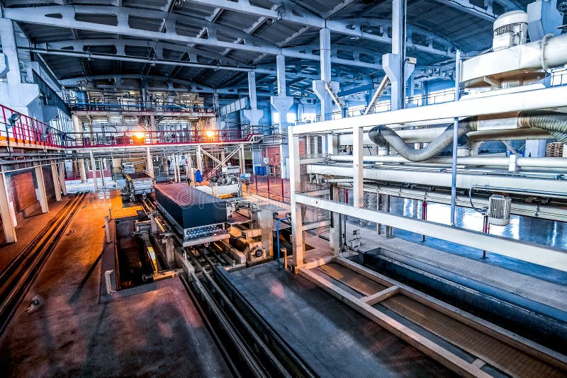 Process of Producing Aerated Concrete Blocks at Factory Stock Photo ...