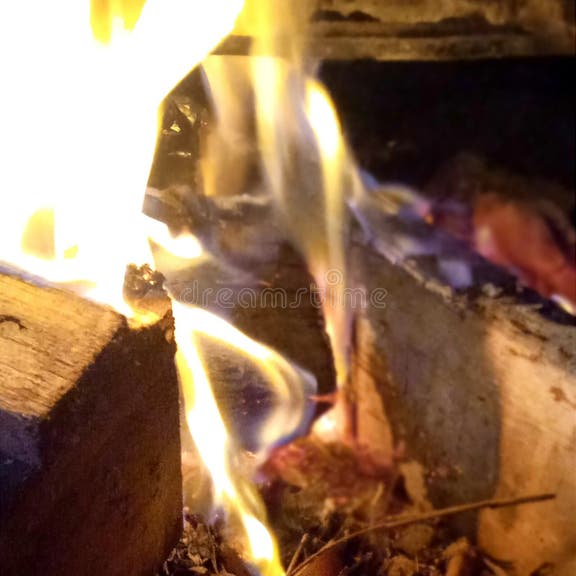 The Burning Process Using Wood As the Basic Material Stock Photo ...
