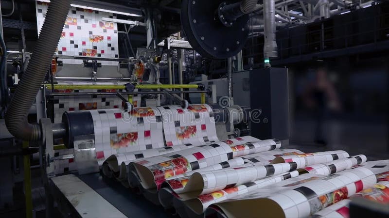 The Process of Producing Wallpaper, Printing on Wallpaper, Conveyor at ...