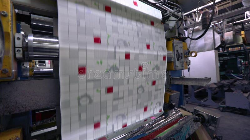 The Process of Producing Wallpaper, Printing on Wallpaper, Conveyor at ...