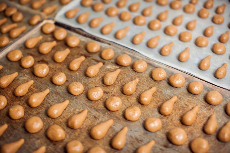 A Process of Production Bakery Products at the Factory. Sweet Cake on ...