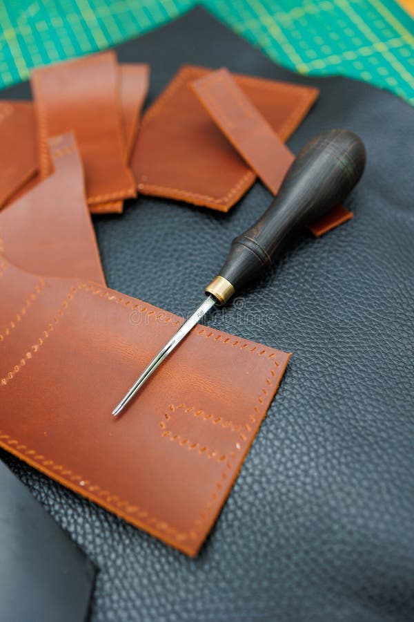 The Process of Production of Leather Goods. Materials and Tools for ...