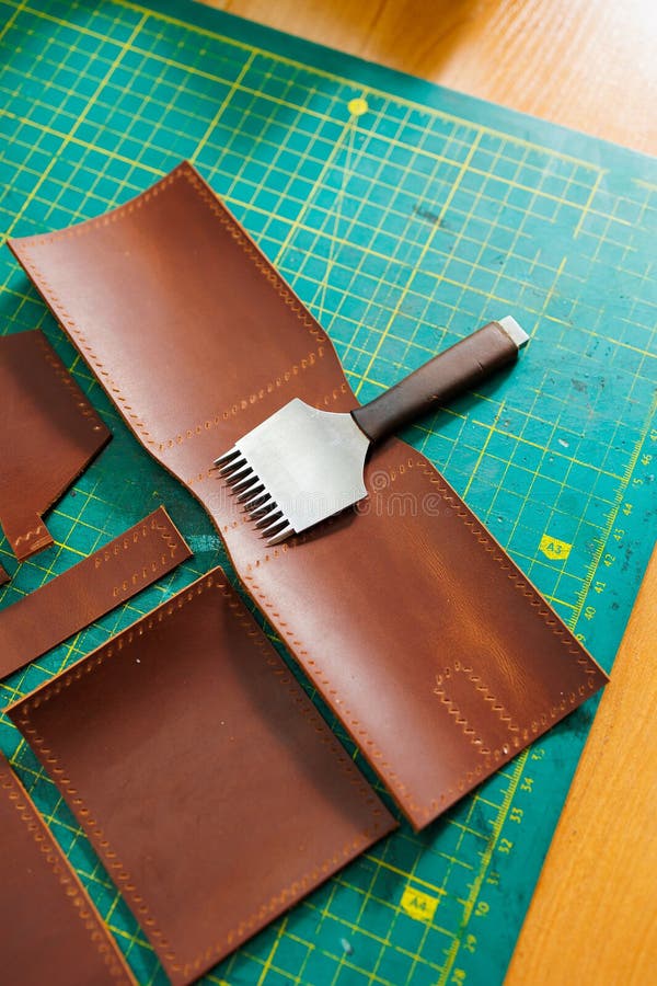 The Process of Production of Leather Goods. Materials and Tools for ...