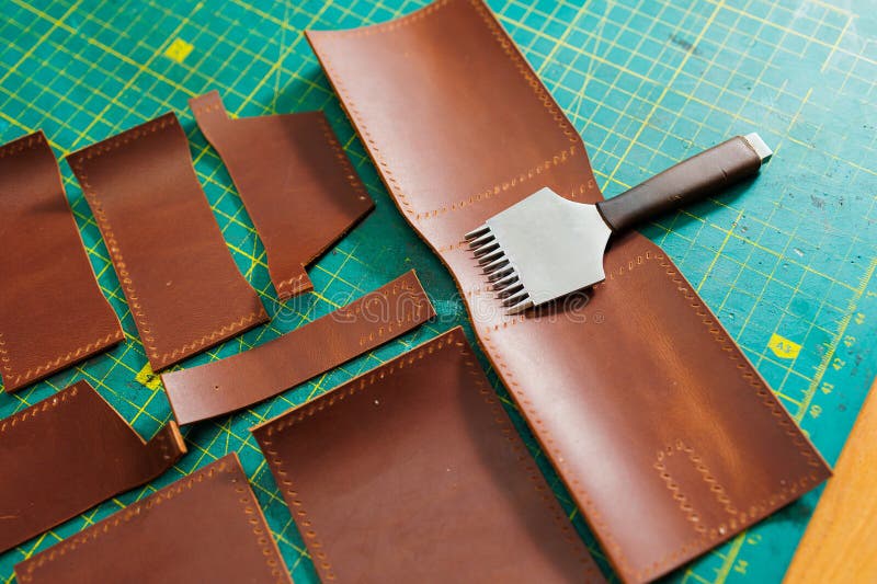 The Process of Production of Leather Goods. Materials and Tools for ...