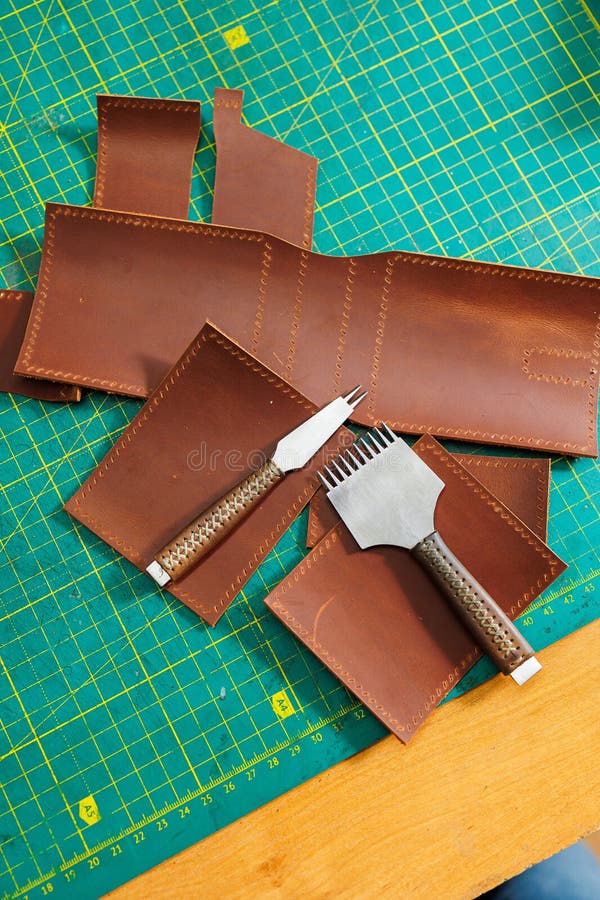 The Process of Production of Leather Goods. Materials and Tools for ...