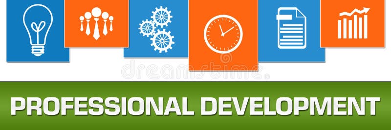 Professional Development Business Symbols Colorful Horizontal Boxes ...