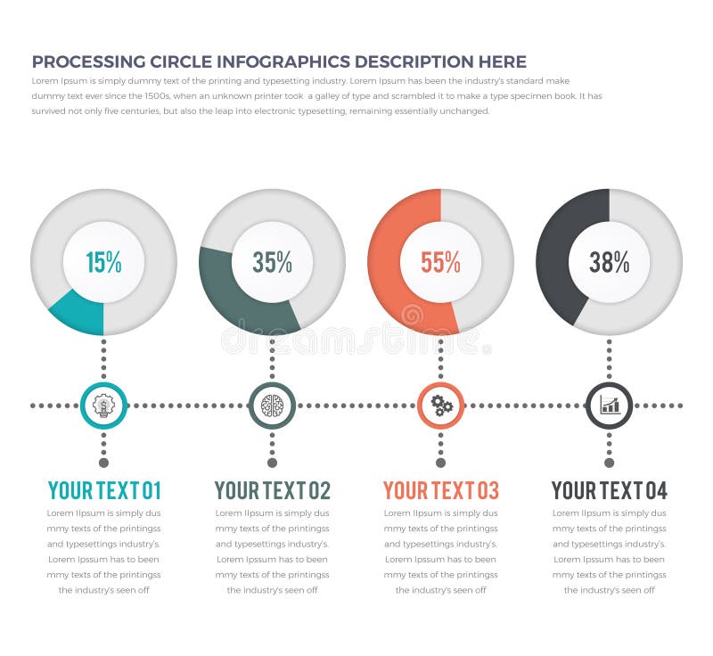 Process and Progress Infographics with 04 Options Stock Illustration ...