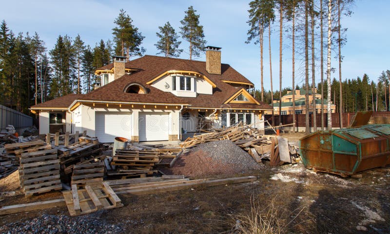 Process of Reconstruction of a Country House Stock Image - Image of ...