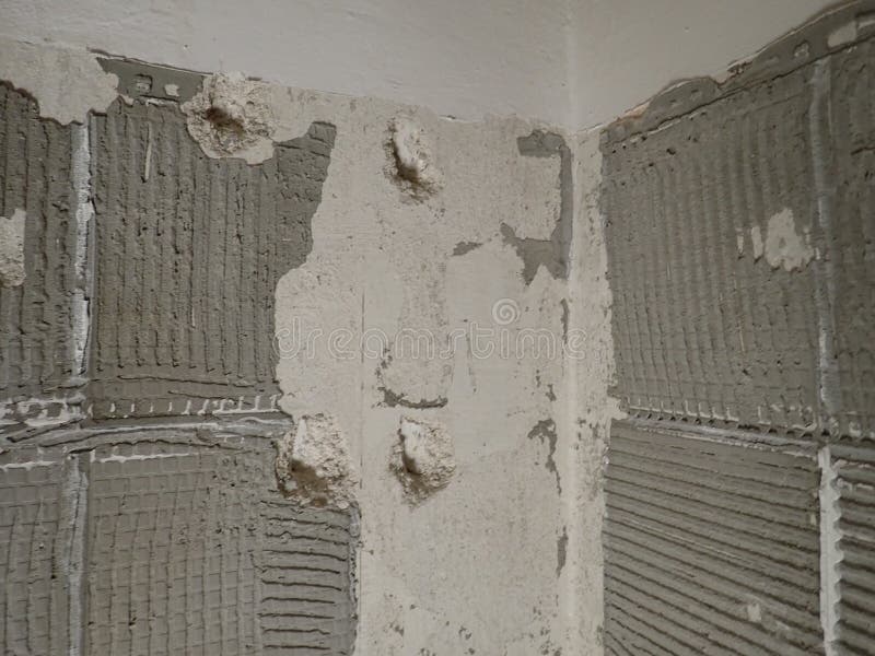 Reconstruction of a Wall Plaster Stock Photo - Image of interior ...