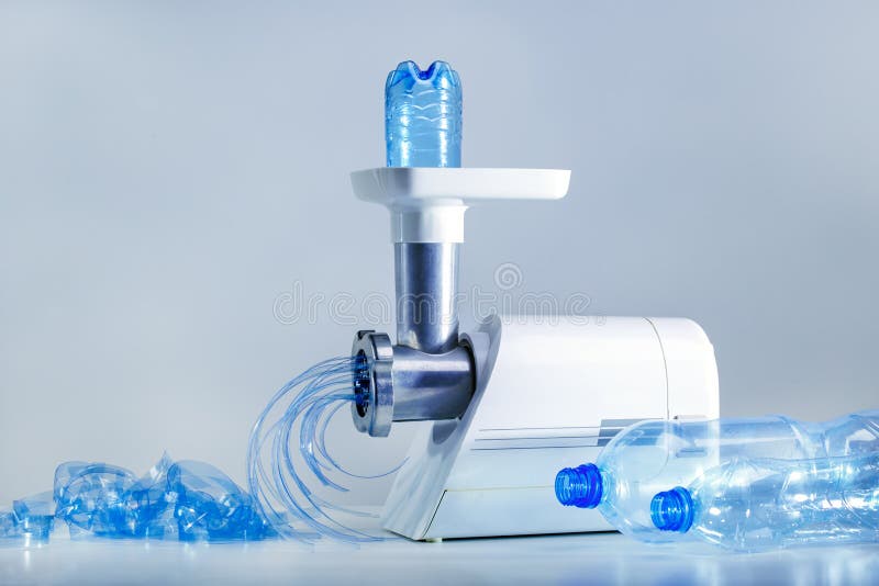 Process Recycling Plastic Bottle in Recycling Machine. Stock Photo ...