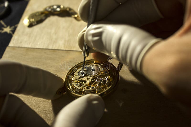The Process of Repair Mechanical Watches Stock Photo - Image of ...