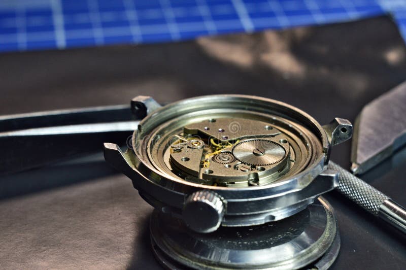 The Process of Repair of Mechanical Watches Stock Image - Image of ...
