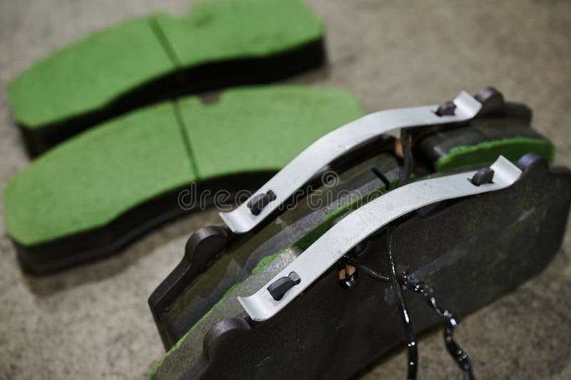 The Process of Replacing Brake Pads on a Regular Bus in a Workshop ...