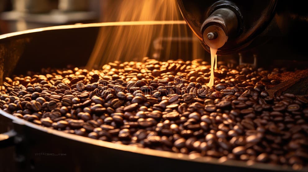 Process roasting coffee stock illustration. Illustration of blend ...