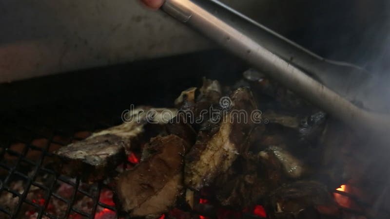 The Process of Roasting Lamb Stock Footage - Video of barbecue, food ...