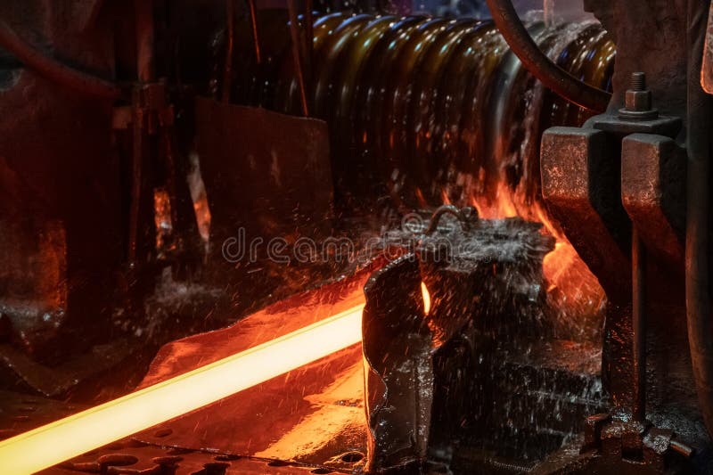 The Process of Rolling Hot Rolled Steel in a Rolling Mill Stock Photo ...