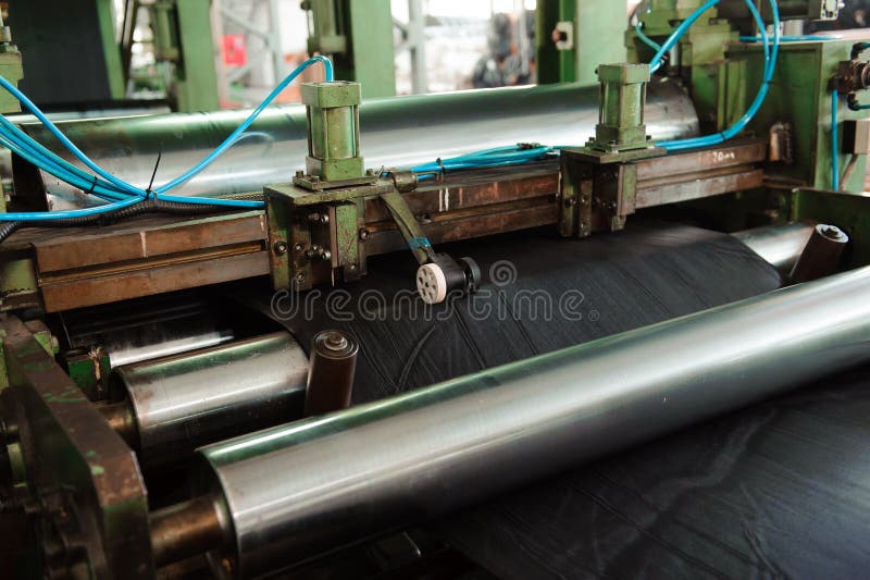 The Process of Rolling Rubber on the Factory Stock Image - Image of ...