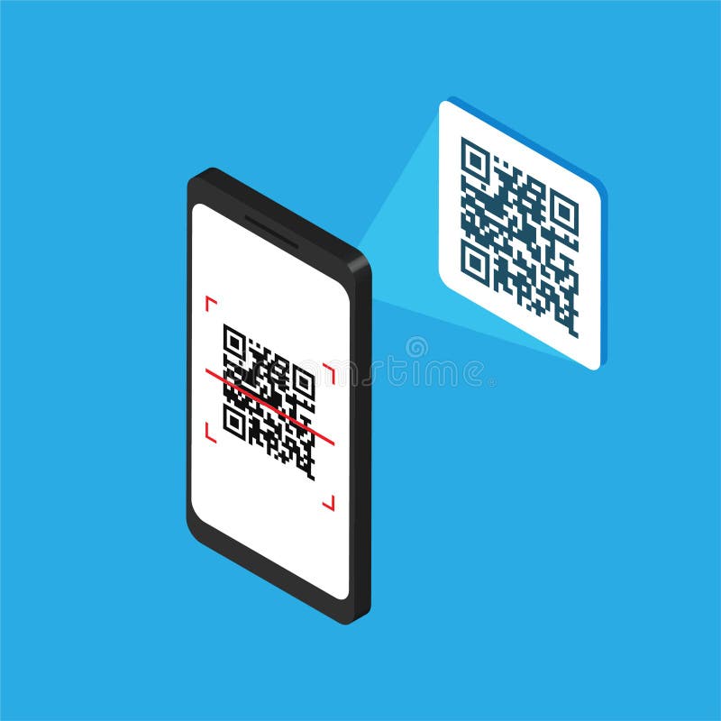 Process Scanning QR Code by Phone. Stock Vector - Illustration of code ...