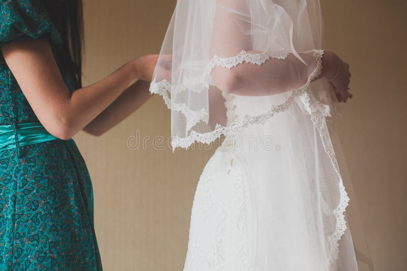 The Process of Setting Up the Bride S Dress Stock Image - Image of hand ...