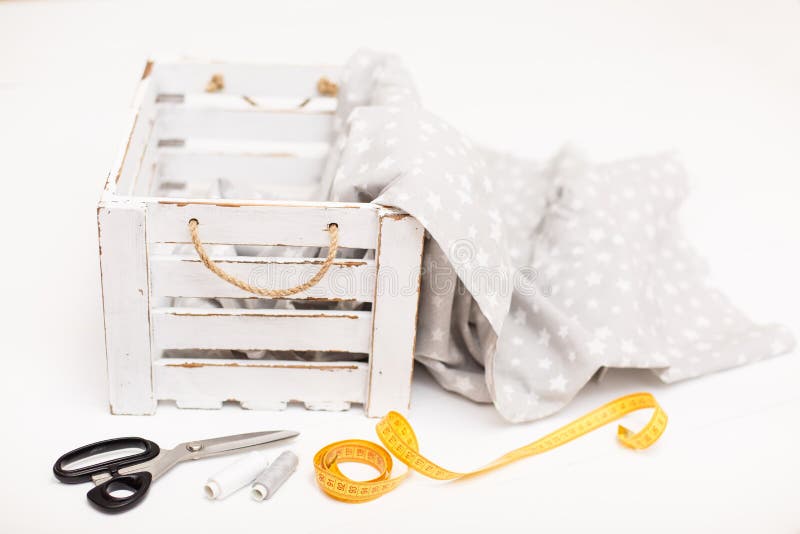 Process of Sewing of Bed Linen Stock Image - Image of clothing, hobby ...