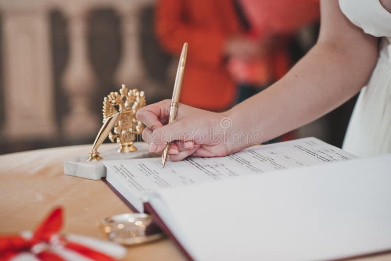 Process of the Signature of the Contract 2090. Stock Image - Image of ...