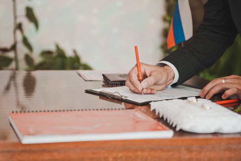 Process of Signing of the Contract 1885. Stock Photo - Image of ...