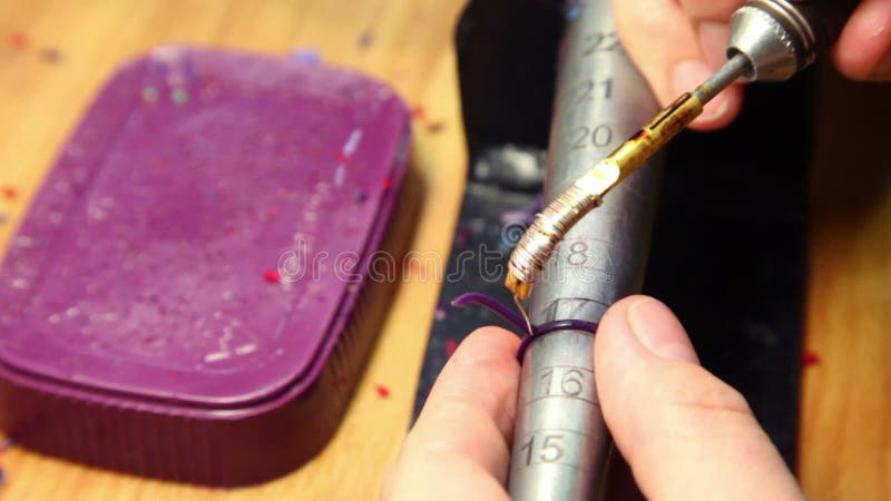 The Process of Soldering Plastic Ring, Closeup Stock Footage - Video of ...