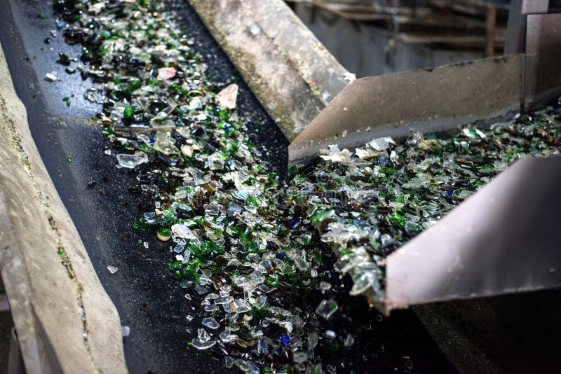 Sorting Glass Garbage at Waste Sorting Plant Stock Image - Image of ...