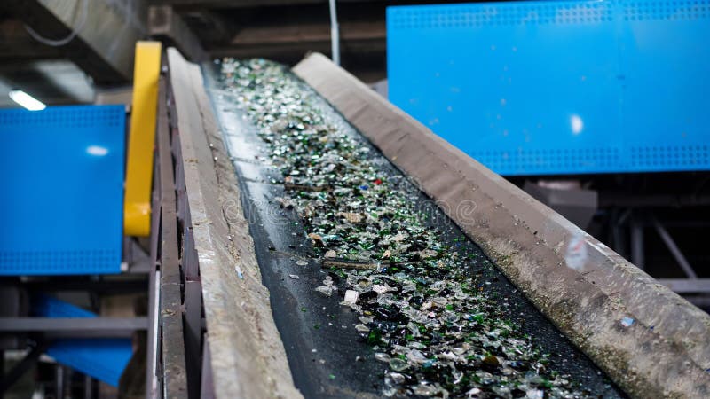 Sorting Glass Garbage at Waste Sorting Plant Stock Photo - Image of ...